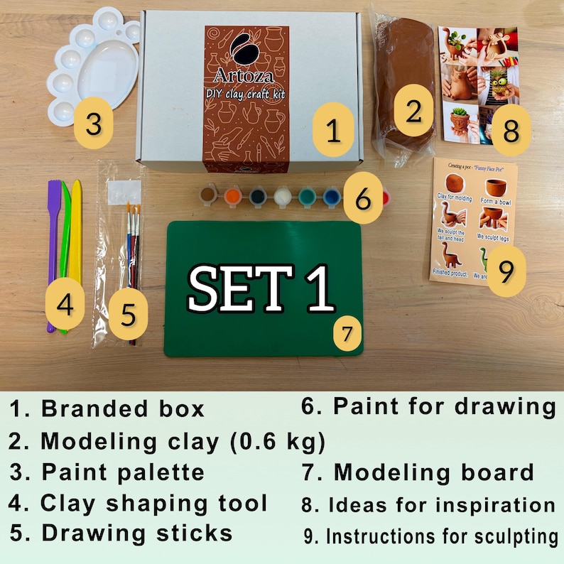 DIY Air Dry Clay Kit | Animal Plant Pot Craft - Etsy