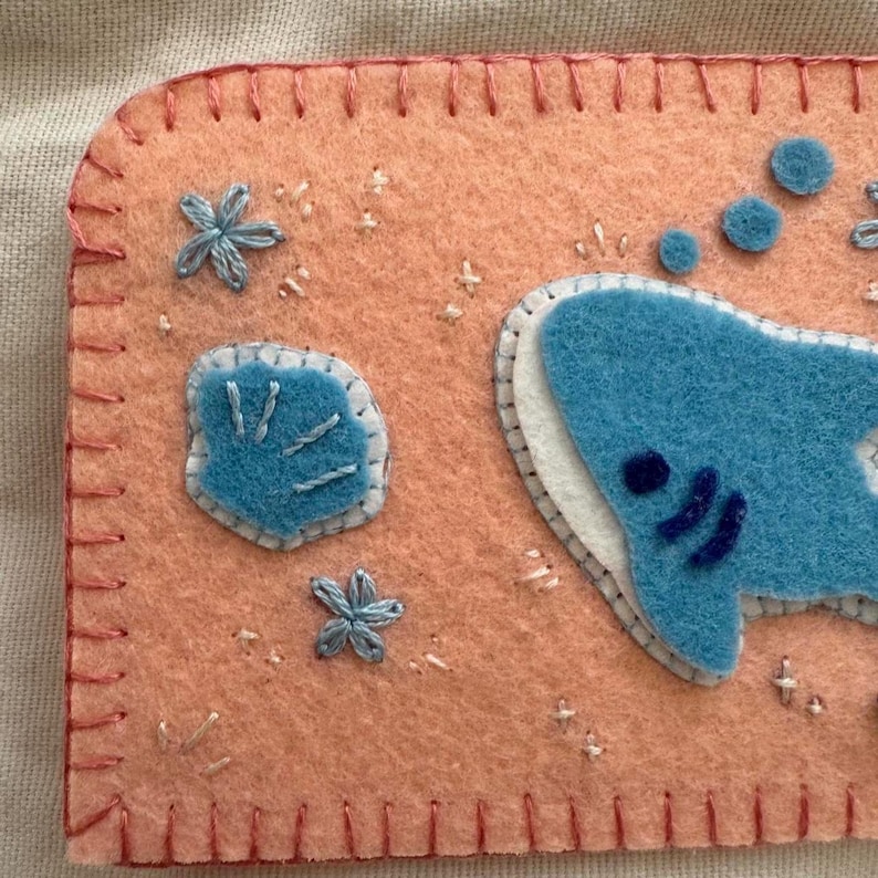 Handmade Shark Felt Cardholder – Felt Wallet With Embroidery, Cute ...