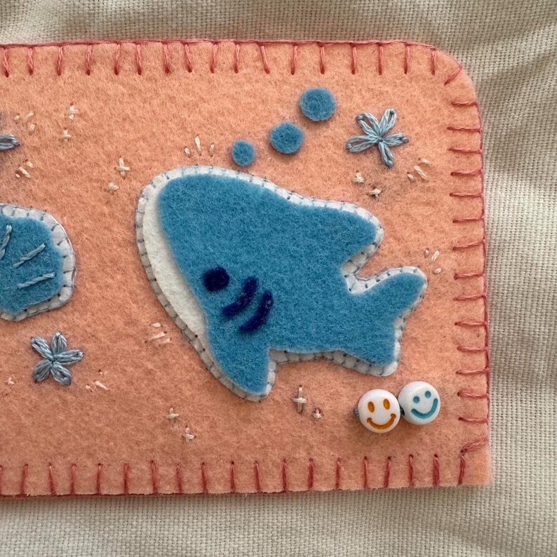 Handmade Shark Felt Cardholder – Felt Wallet With Embroidery, Cute ...