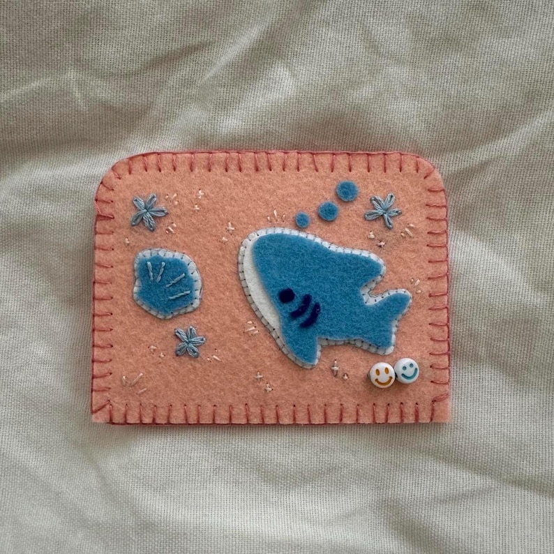 Handmade Shark Felt Cardholder – Felt Wallet With Embroidery, Cute ...