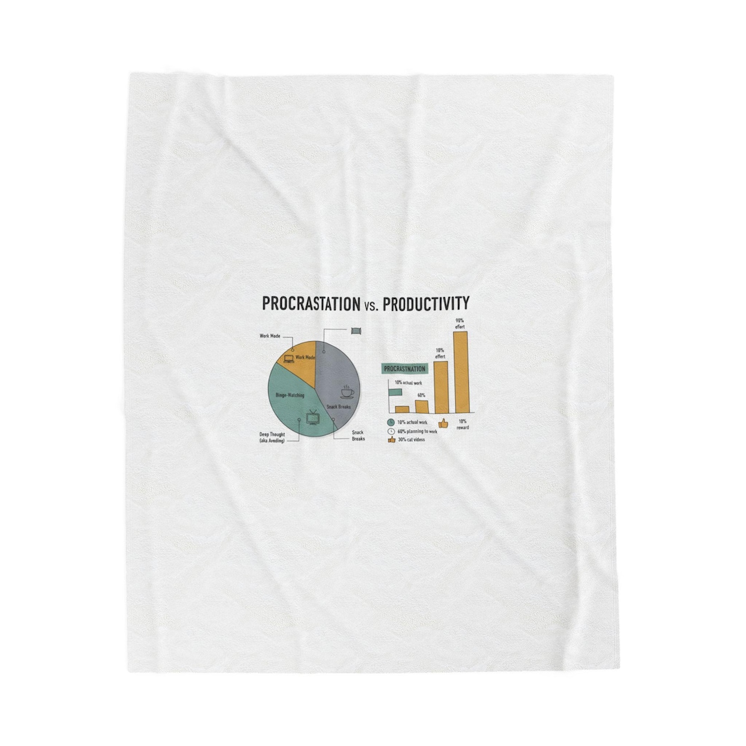 Procrastination Vs Productivity Chart Blanket | Graphic Humor, Data ...