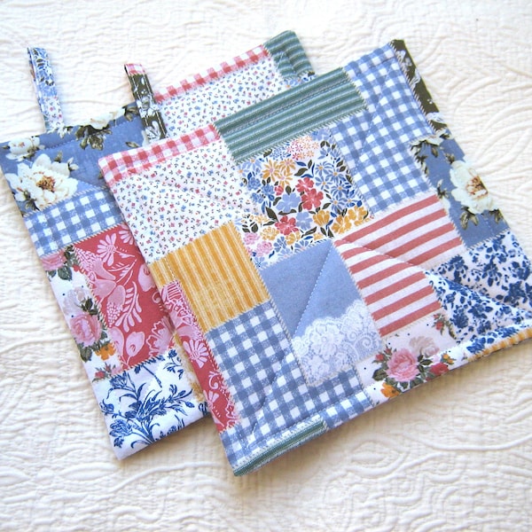 Patchwork Potholders - Etsy