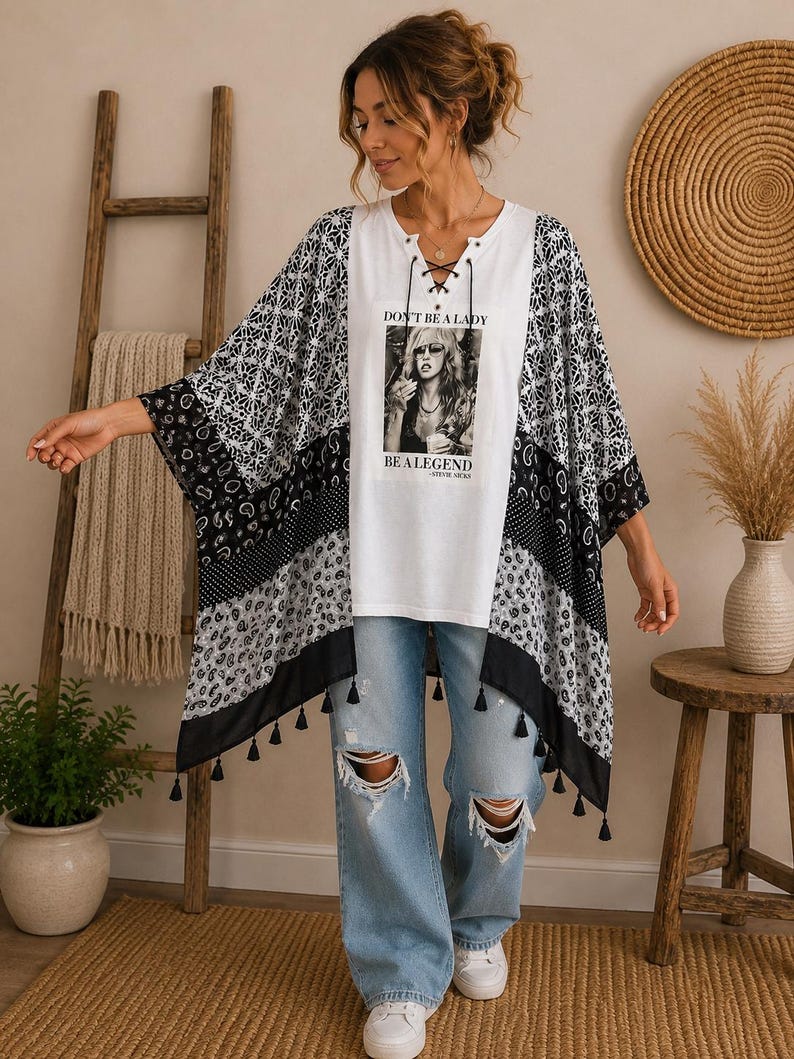 Stevie Nicks Handmade Kimono Tunic | Upcycled Boho Clothing | Stevie ...