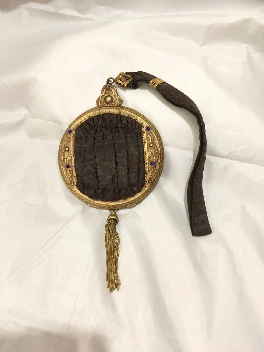 Antique Jeweled Trinity Plate Purse Dance Vanity Compact Purse Coin ...