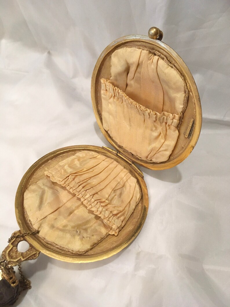 Antique Jeweled Trinity Plate Purse Dance Vanity Compact Purse Coin ...