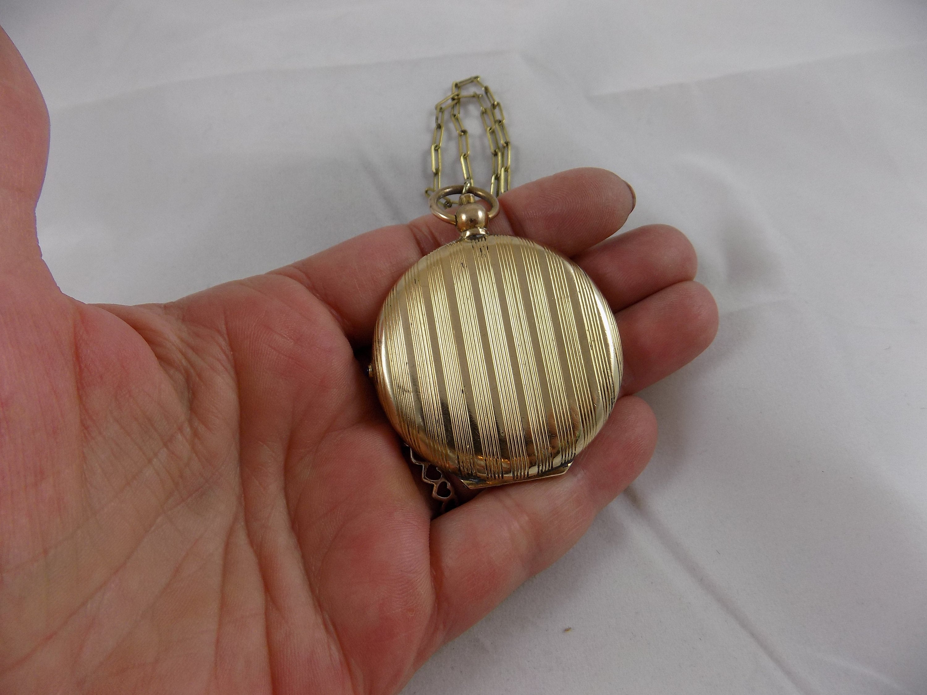 Sapphire Jeweled Gold Compact Antique Pocket Watch Style Stamped - Etsy