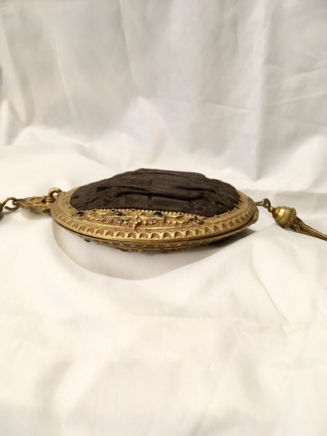 Antique Jeweled Trinity Plate Purse Dance Vanity Compact Purse Coin ...