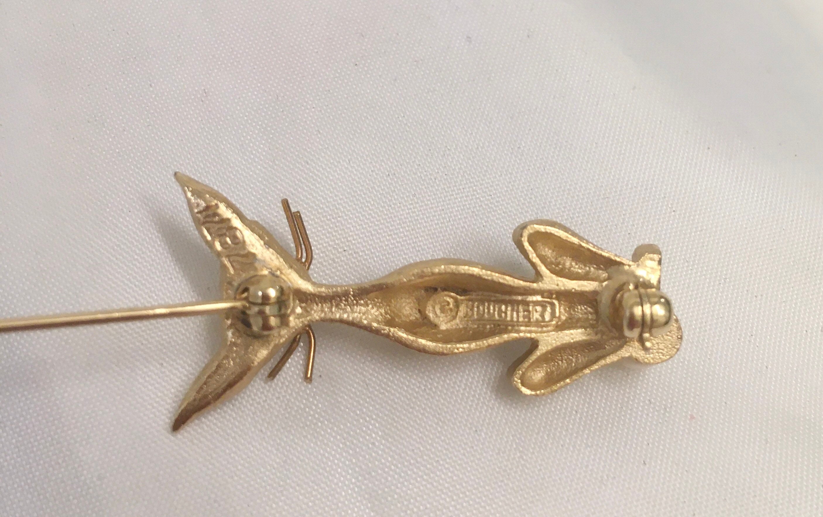 Vintage Boucher Cat Brooch Pin Gold Siamese Cat Pearl 1950s - Etsy