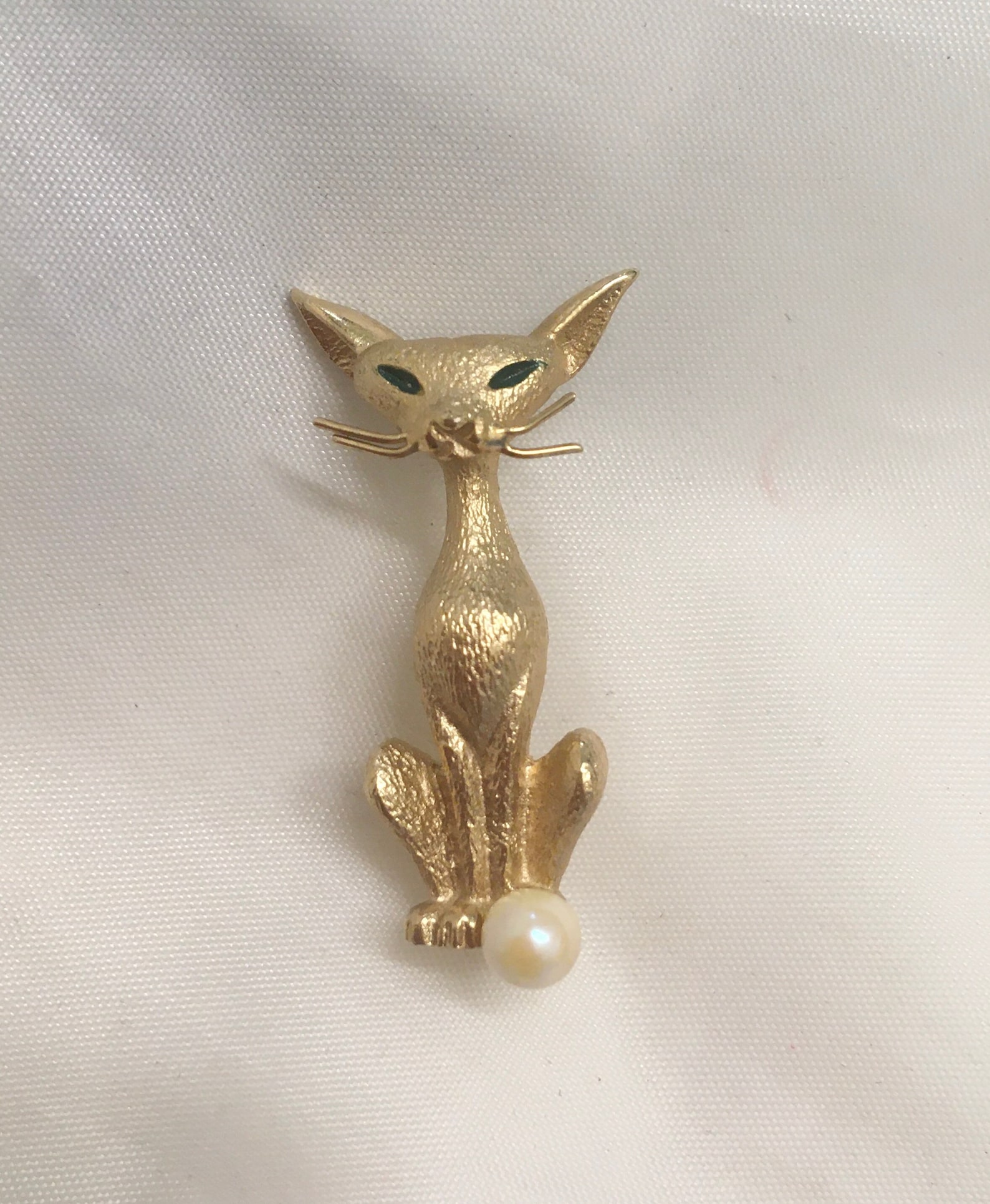 Vintage Boucher Cat Brooch Pin Gold Siamese Cat Pearl 1950s - Etsy
