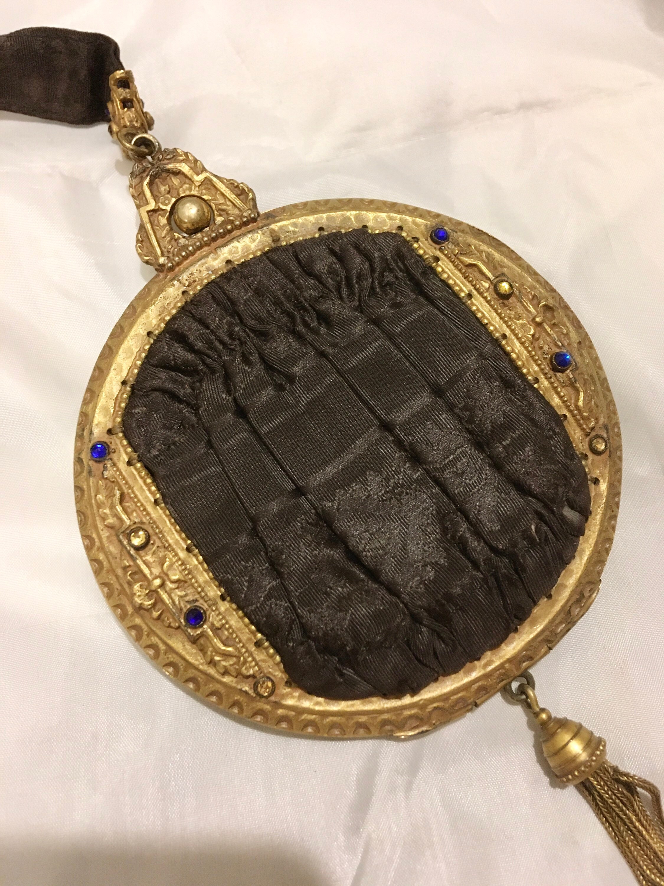 Antique Jeweled Trinity Plate Purse Dance Vanity Compact Purse Coin ...