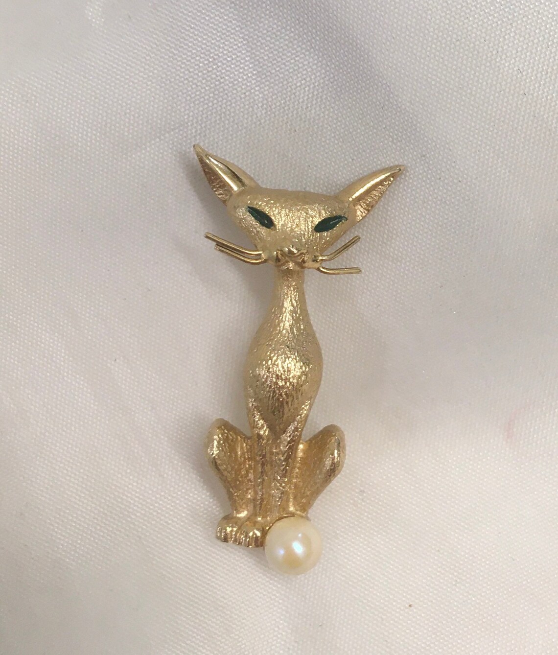 Vintage Boucher Cat Brooch Pin Gold Siamese Cat Pearl 1950s - Etsy