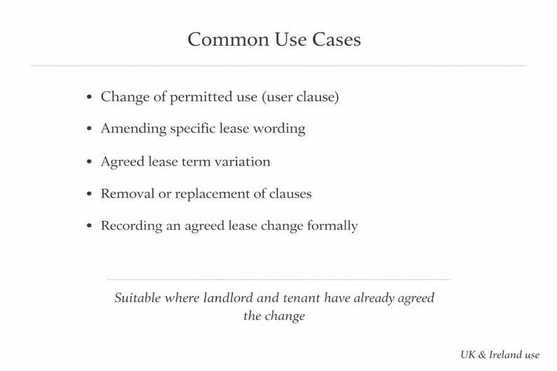 Lease Amendment / Deed of Variation Template – Change Lease Clause ...
