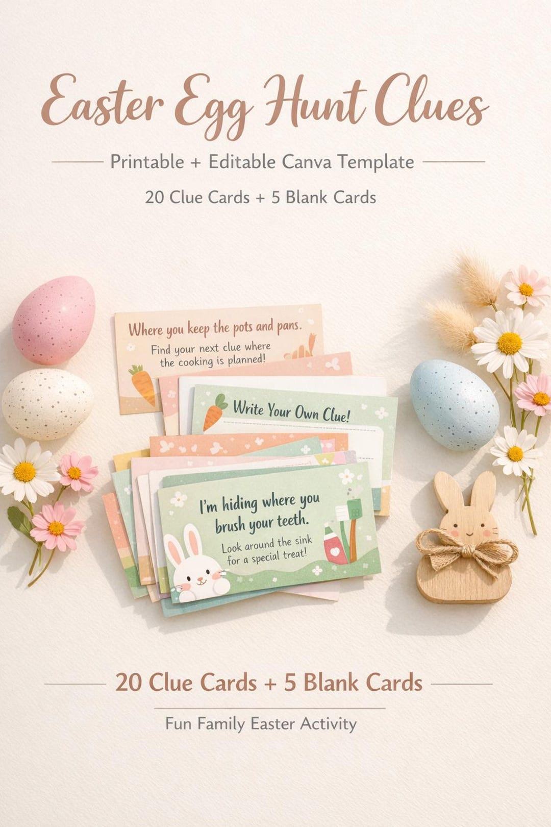 Printable Easter Egg Hunt Clues | Editable Canva Template, Kids Game - Etsy