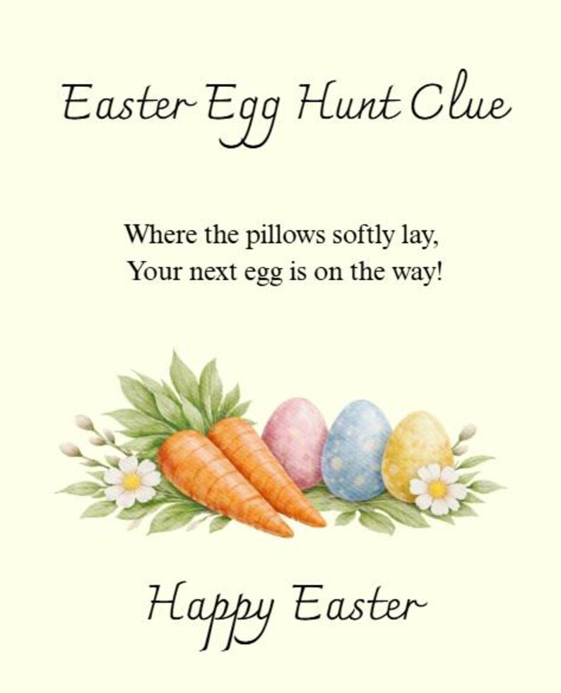 Printable Easter Egg Hunt Clues | Editable Canva Template, Kids Game - Etsy