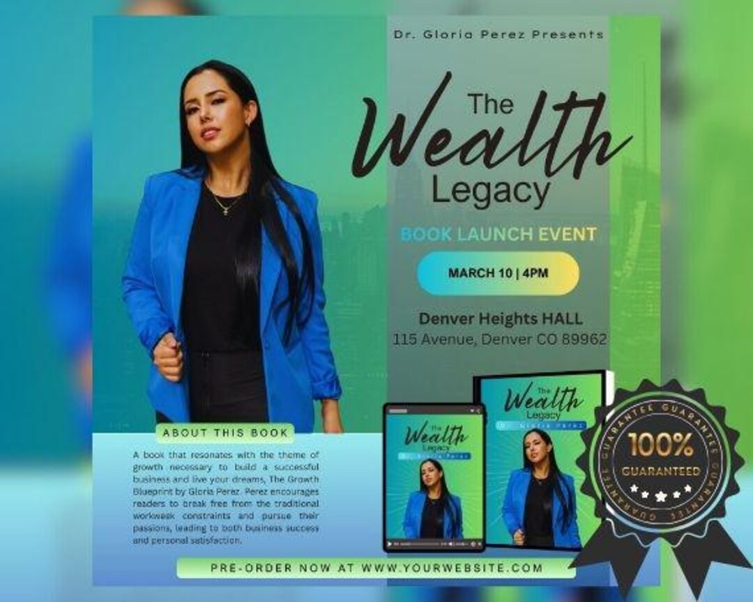 Editable Book Launch Flyer Template, Canva Design (digital Download) - Etsy