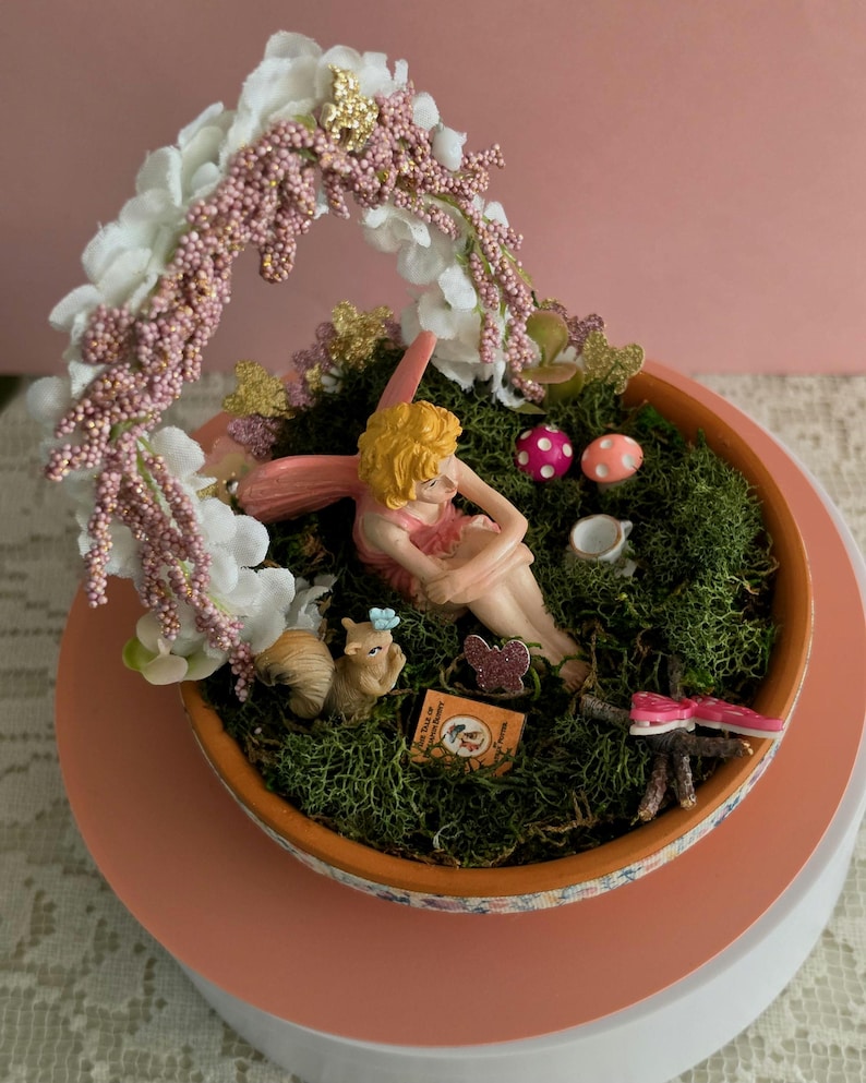 Butterfly Fairy Garden Scene |terracotta Dish Decor | Cottagecore ...