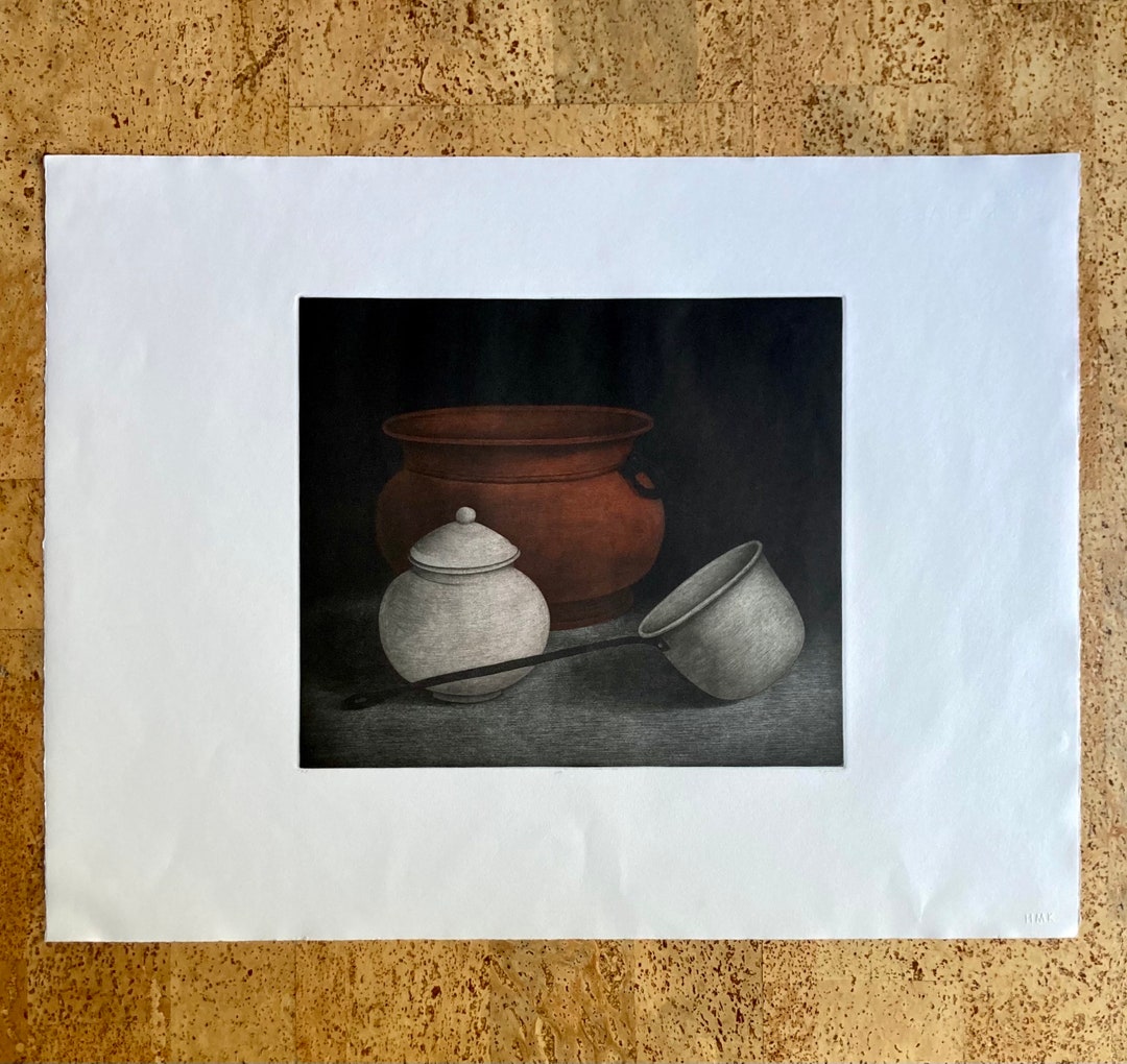 Tomoe Yokoi Rare Artist Proof Mezzotint Still Life Print Jar HMK Fine ...