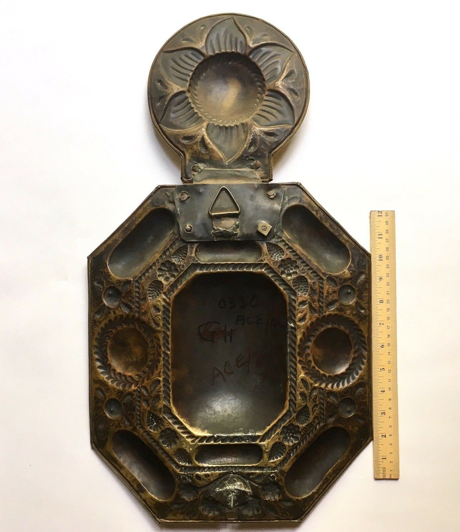 Fine Large Repousse Brass Sconce Early to Mid 19th C Dutch | Etsy