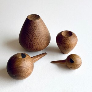 Pair of Early Kristian Vedel Torben Orskov Oak Wood Bird Figurines W ...