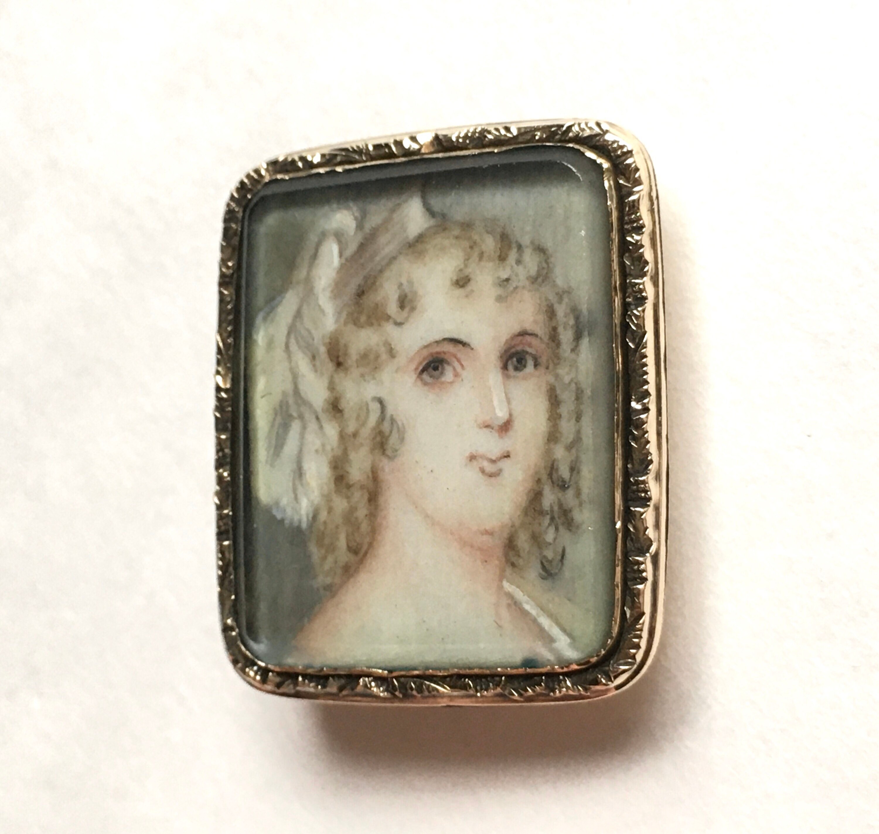 Antique Georgian 15K Gold Miniature Portrait Brooch of Young - Etsy Antique Georgian 15K Gold Miniature Portrait Brooch of Young - Etsy