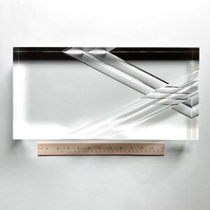 Large Alessio Tasca Acrylic Lucite Block Prism Sculpture, 1970s Italy ...