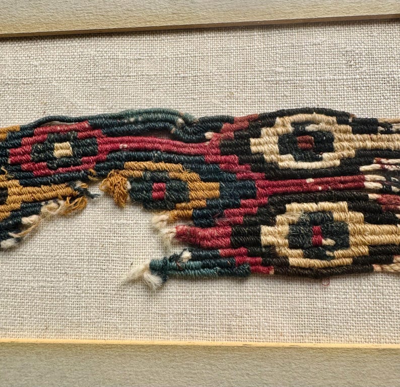 Ancient Nazca Nasca Pre Colombian Peruvian Textile Fragment, Framed ...