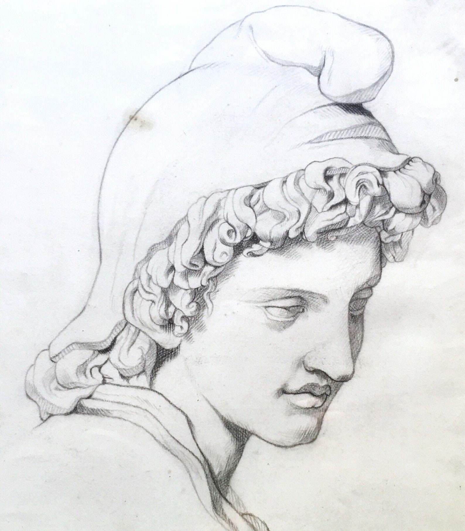 Set of 3 Antique Drawings Hellenistic Greek Sculptures, Signed 19th C ...