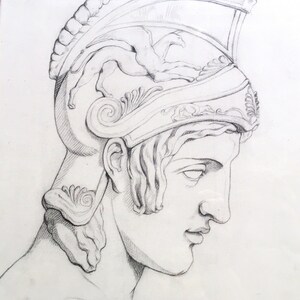 Set of 3 Antique Drawings Hellenistic Greek Sculptures, Signed 19th C ...