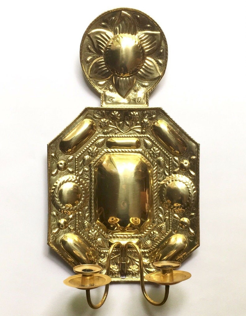 Fine Large Repousse Brass Sconce Early to Mid 19th C Dutch - Etsy