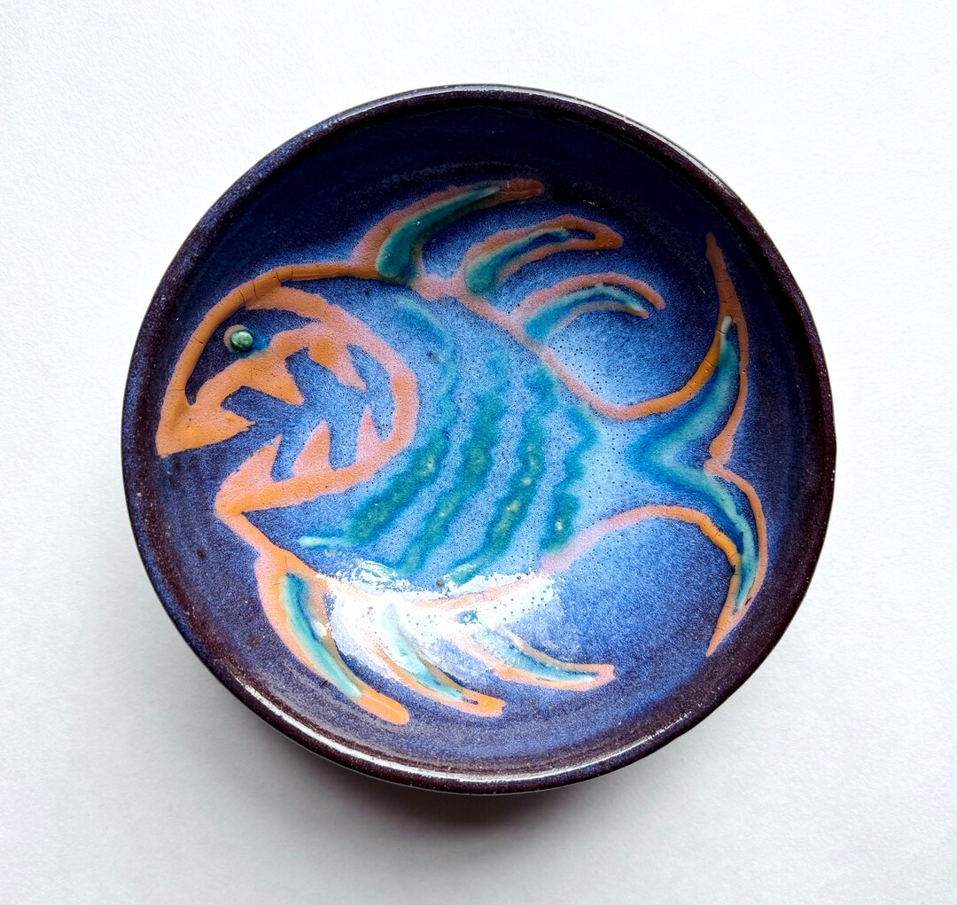 Fun Vintage Harding Black Studio Pottery Shark Bowl 1991 Texas 2 of 2 ...