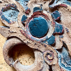 Pair Antique Carved Wood Thai Naga Head Salvaged Temple Roof Finials ...