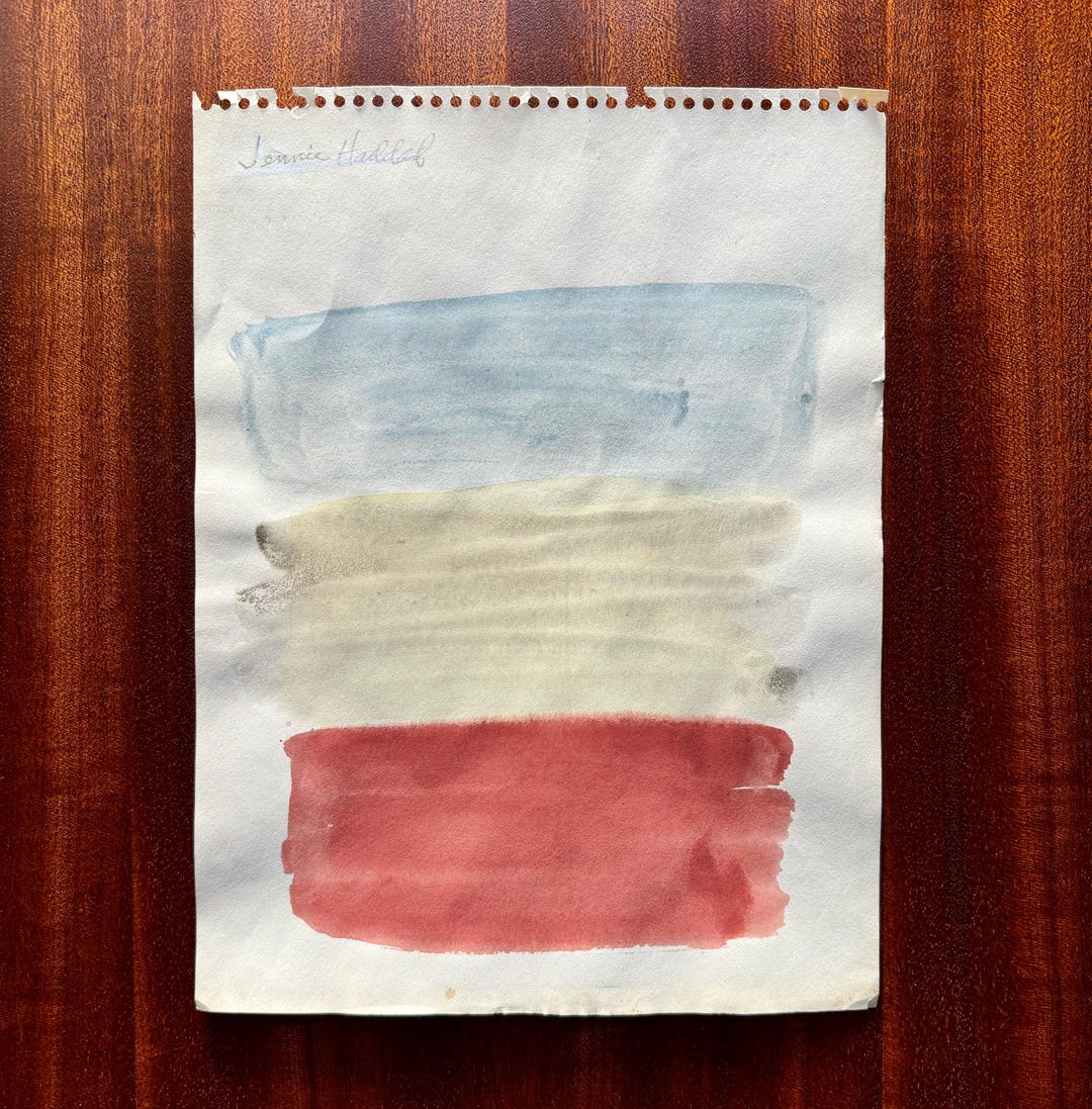 Vintage Jennie Haddad Minimalist Abstract Watercolor Painting, Texas ...