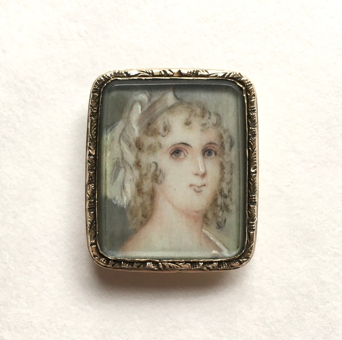 Antique Georgian 15K Gold Miniature Portrait Brooch of Young - Etsy Antique Georgian 15K Gold Miniature Portrait Brooch of Young - Etsy