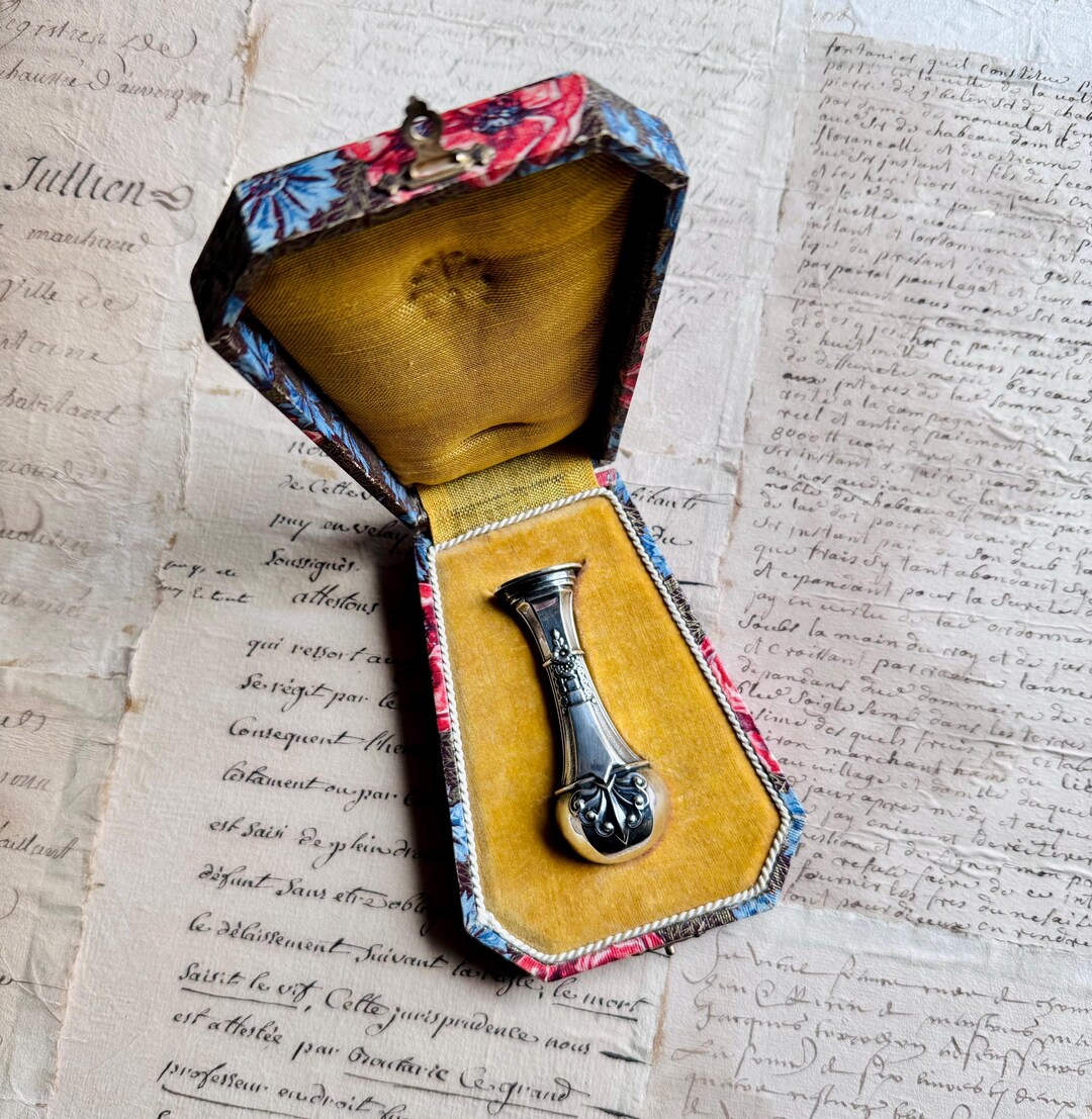 Antique Edwardian Sterling Silver B Seal in Fitted Box, European ...