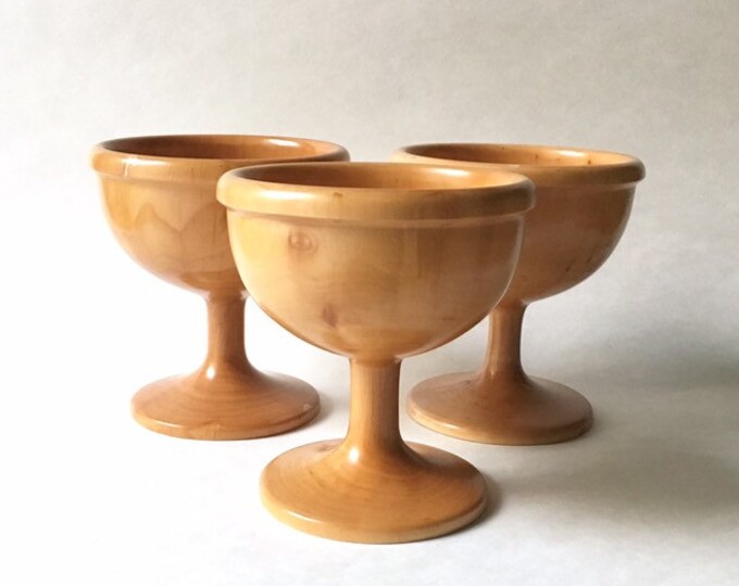 Daniela Mola Ingo Knuth Set 3 Turned Wood Goblets Vintage 1980s Italy ...