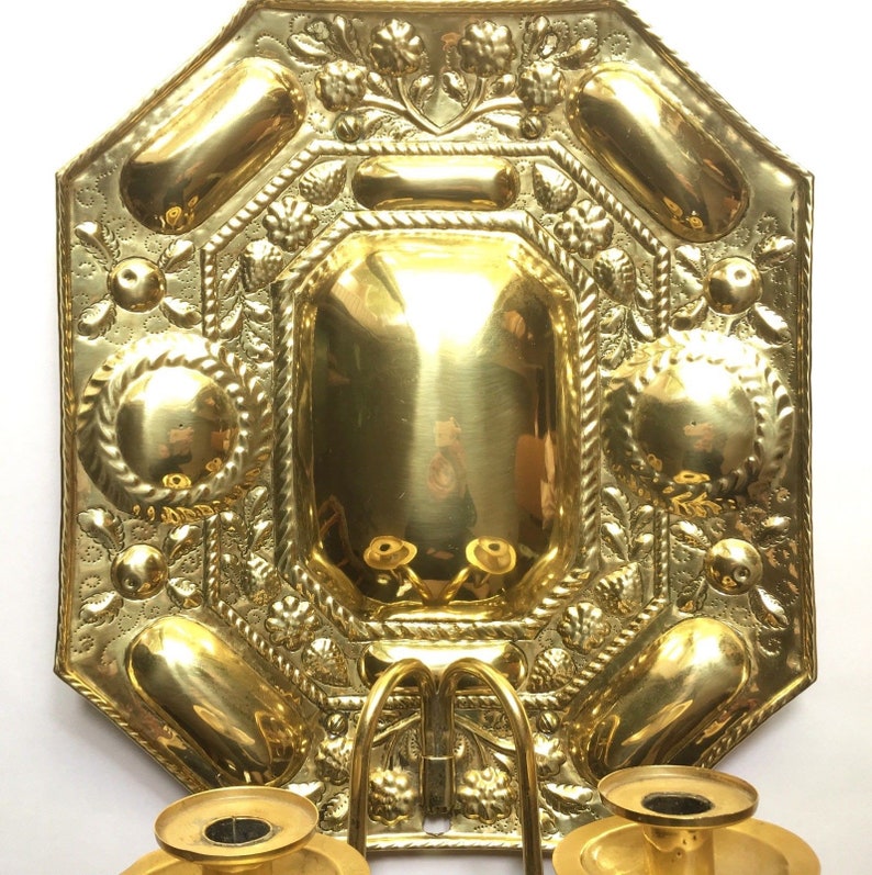 Fine Large Repousse Brass Sconce Early to Mid 19th C Dutch - Etsy