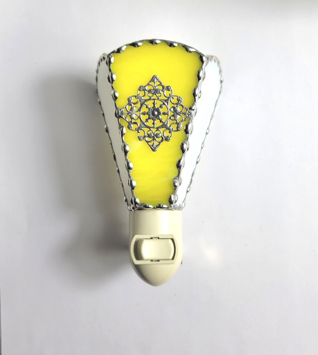 Plug in Wall Night Light Stained Glass Victorian Designyellow - Etsy