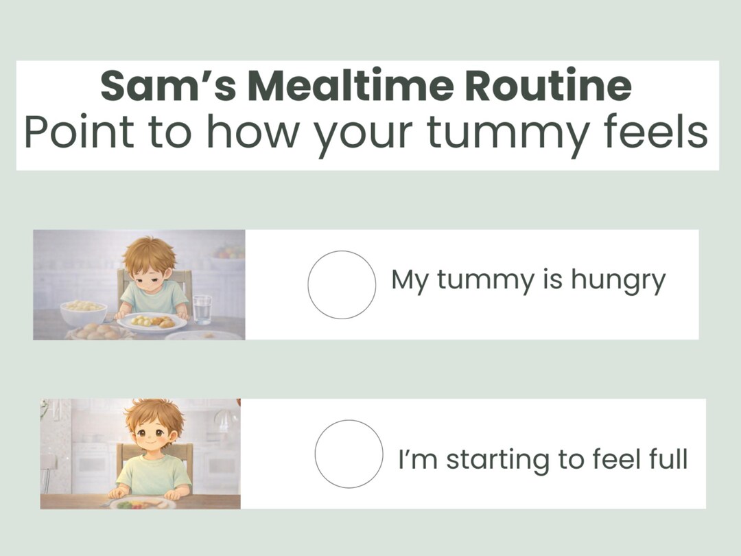 Mealtime Routine Chart for Kids | Visual Schedule | Learning to Stop ...