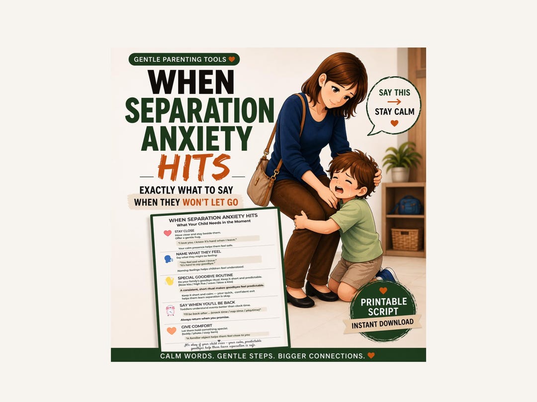 Toddler Separation Anxiety Script | Daycare Drop-off Help | Gentle ...