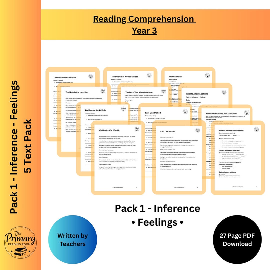 Year 3 Inference Reading Comprehension | Feelings Focus | KS2 English ...