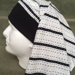 NIGHT CAP SLEEPING Hat Scrooge Cap Cotton Stripe Jacquard Knit Soft and ...