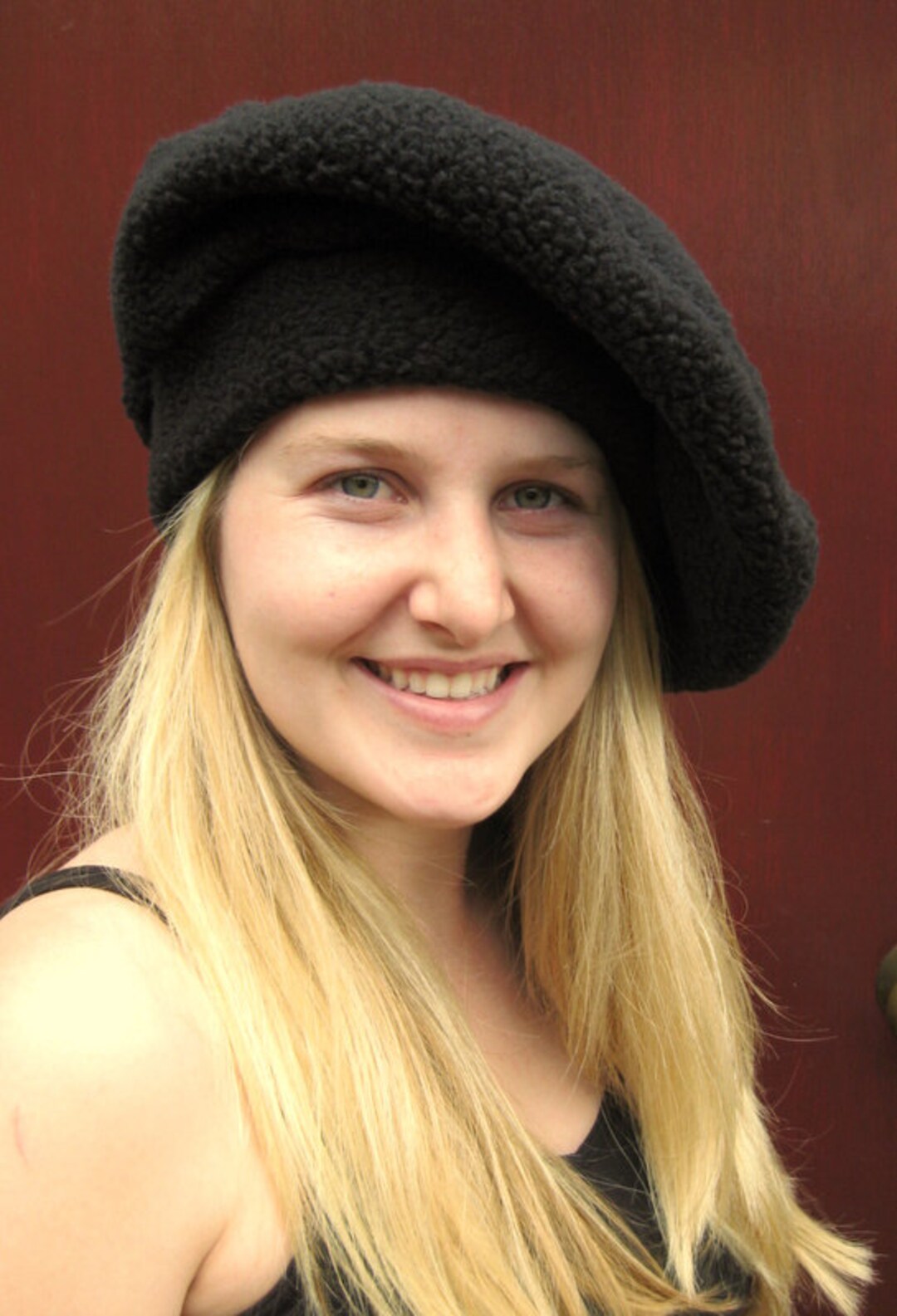 BERET BERBER FLEECE Soft and Nubby Black Adult Sizes - Etsy