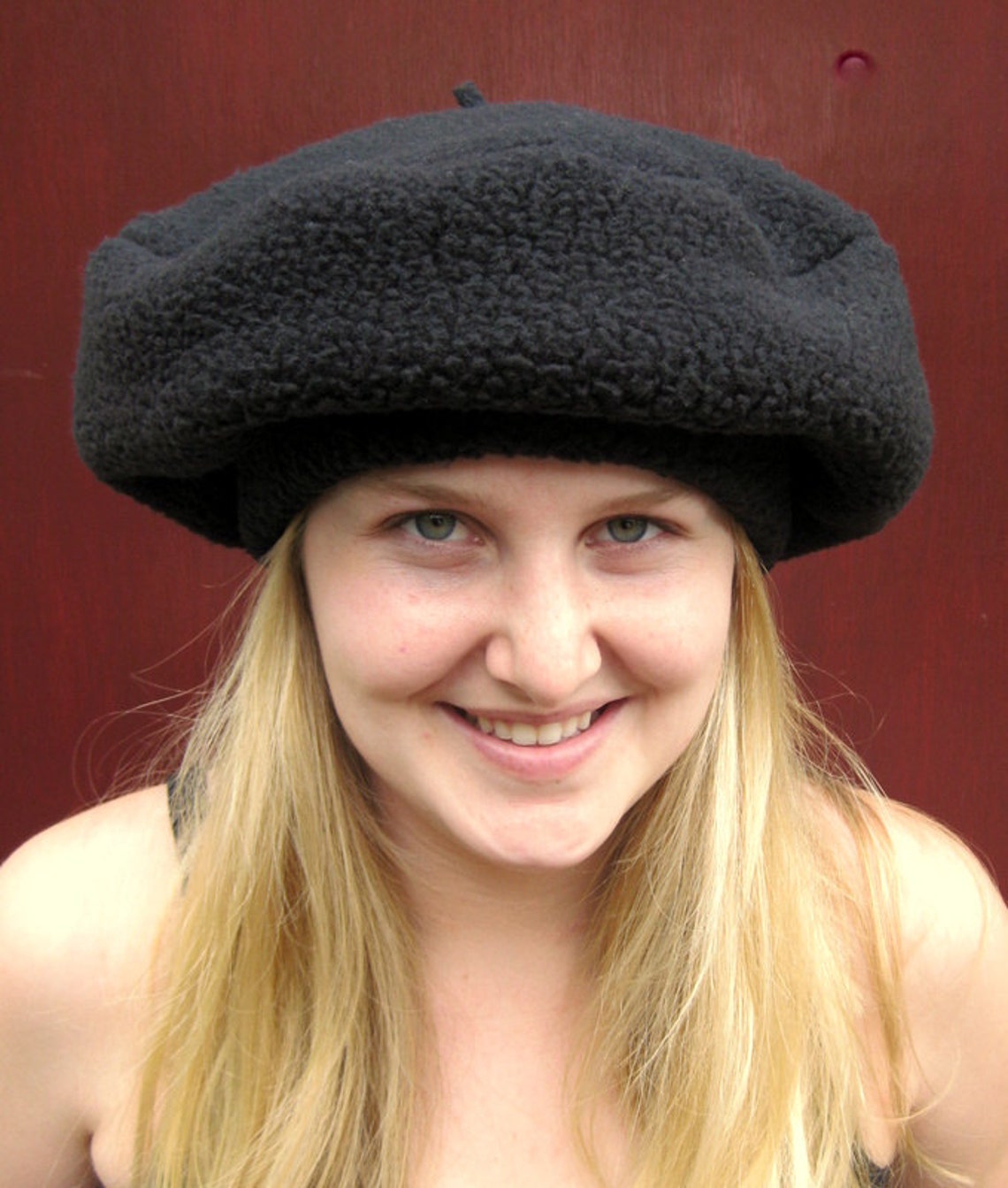 BERET BERBER FLEECE Soft and Nubby Black Adult Sizes - Etsy