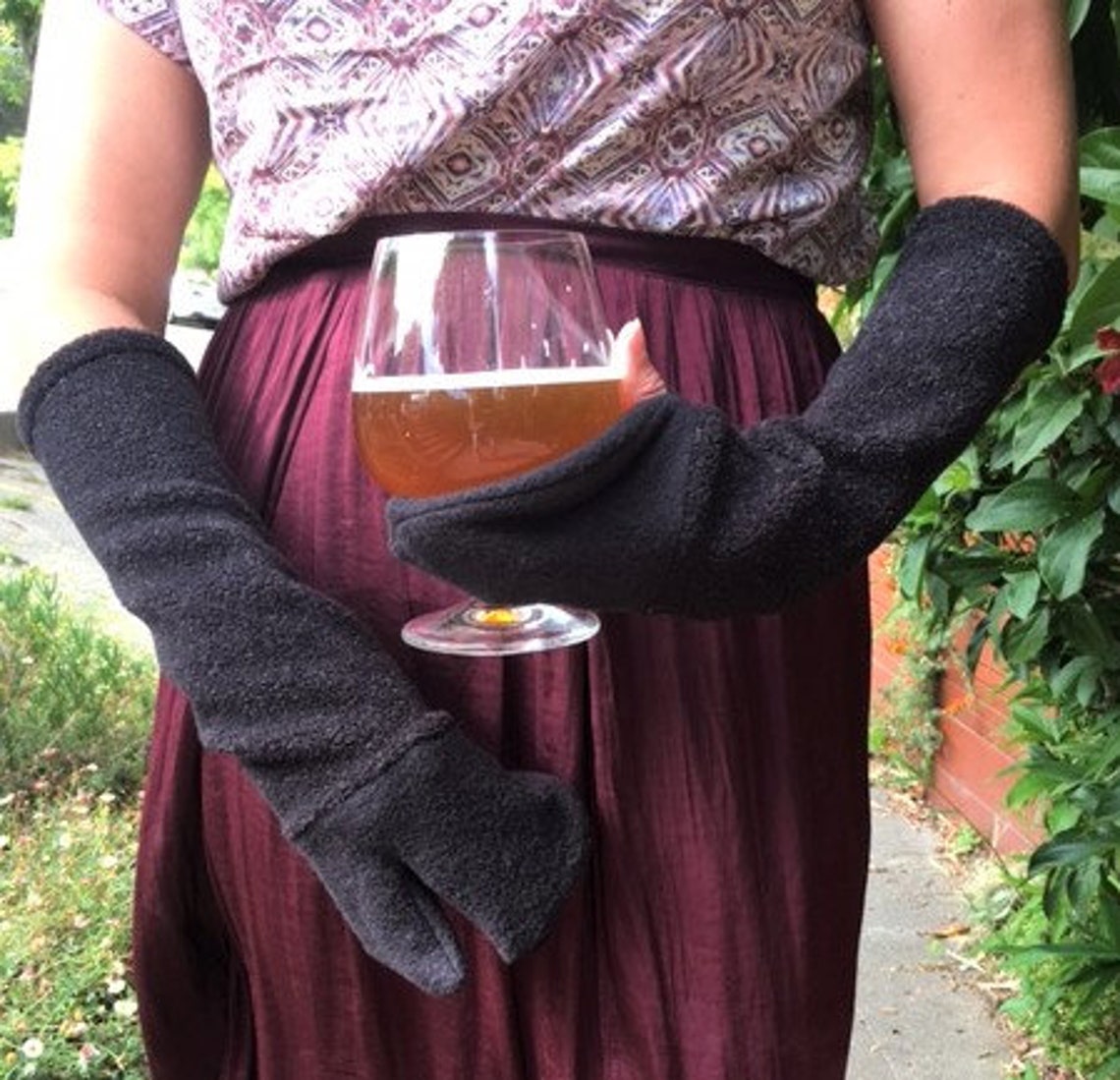 BLACK SHEEP HOOVES Lamb or Goat Gloves Nubby Fleece in Adult and Child ...