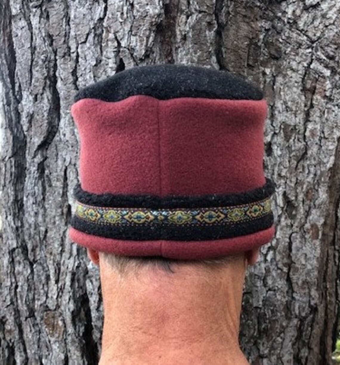 ALPINE SKI HAT Pillbox Hat Bavarian Tyrolean Hat Berber and Brick Red ...