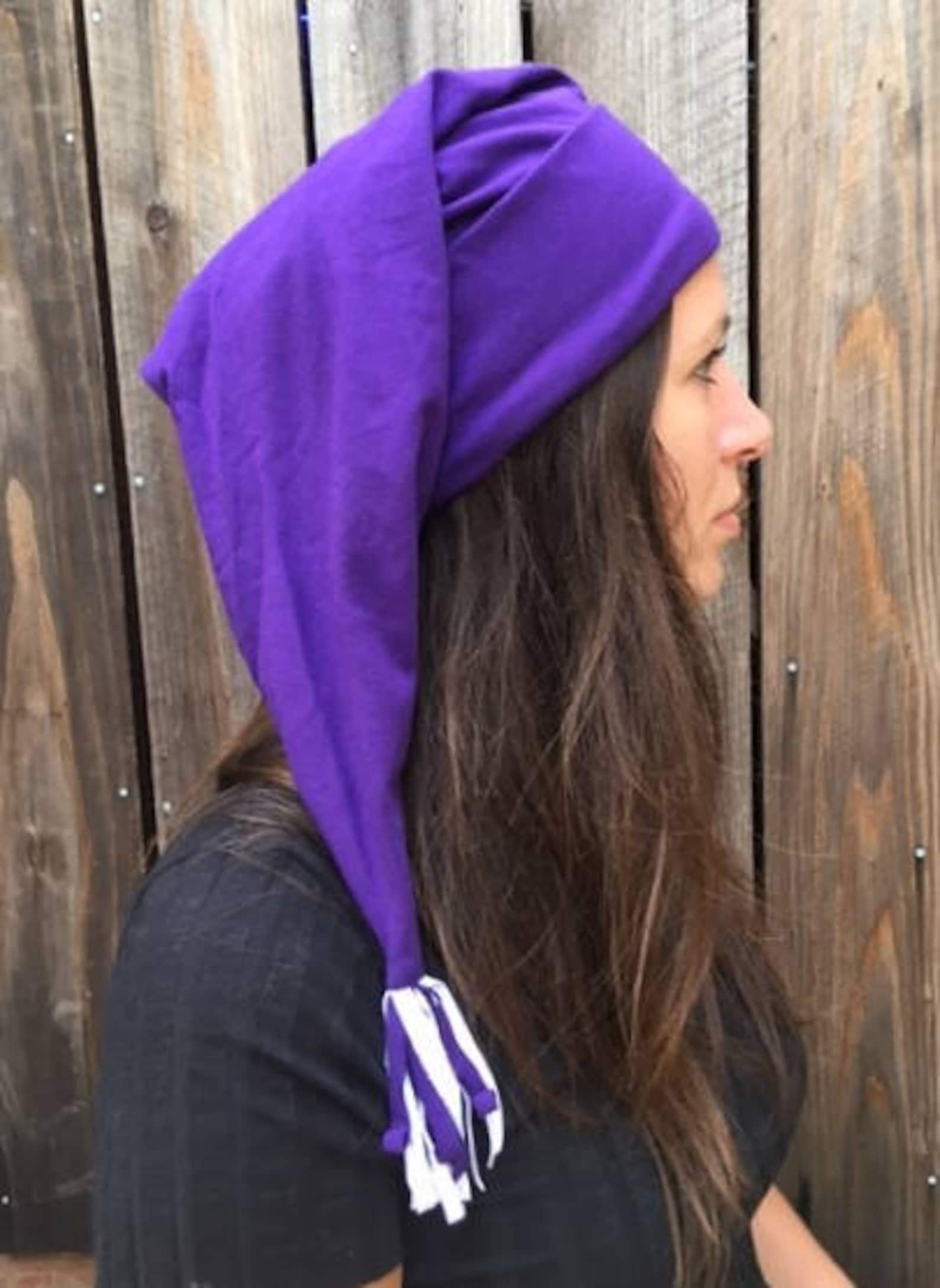 STOCKING CAP Night Cap Sleeping Hat Cotton Purple Solid or | Etsy