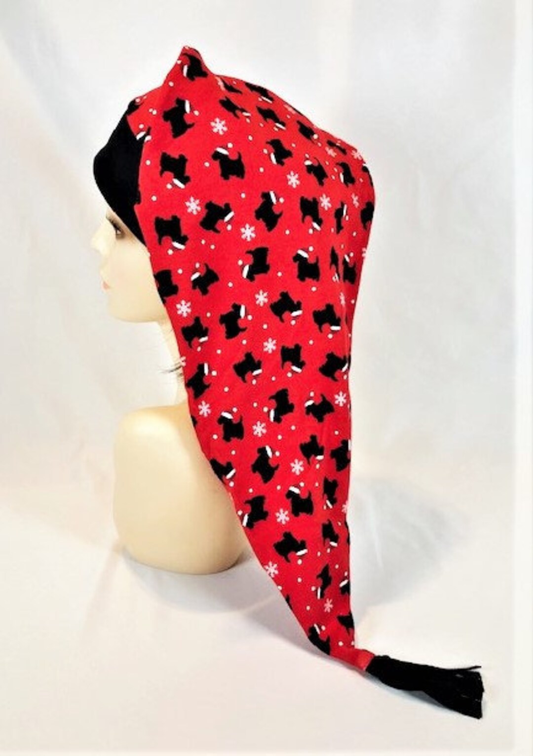 CHRISTMAS SCOTTIE DOGS Scrooge Hat Sleeping Cap in Cotton Adult and ...