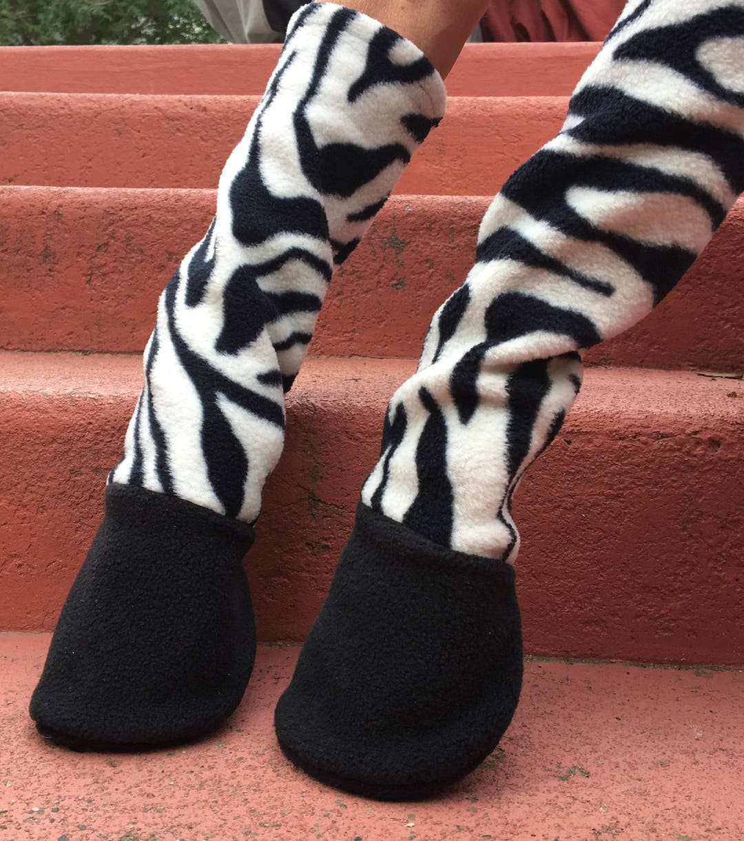 ZEBRA HOOVES MLP Animal Gloves Cosplay Halloween Fleece Adult and Child ...