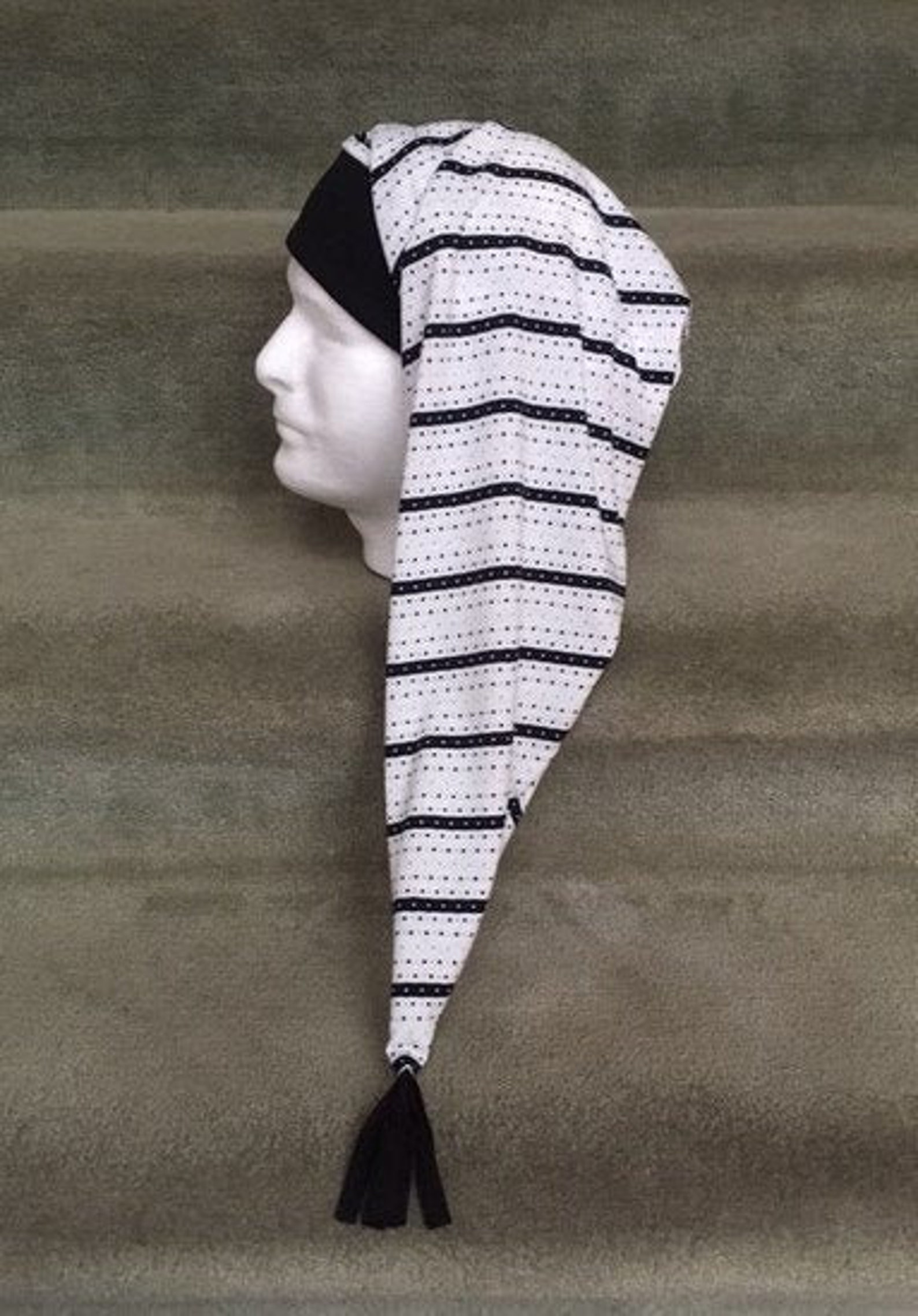 NIGHT CAP SLEEPING Hat Scrooge Cap Cotton Stripe Jacquard Knit Soft and ...