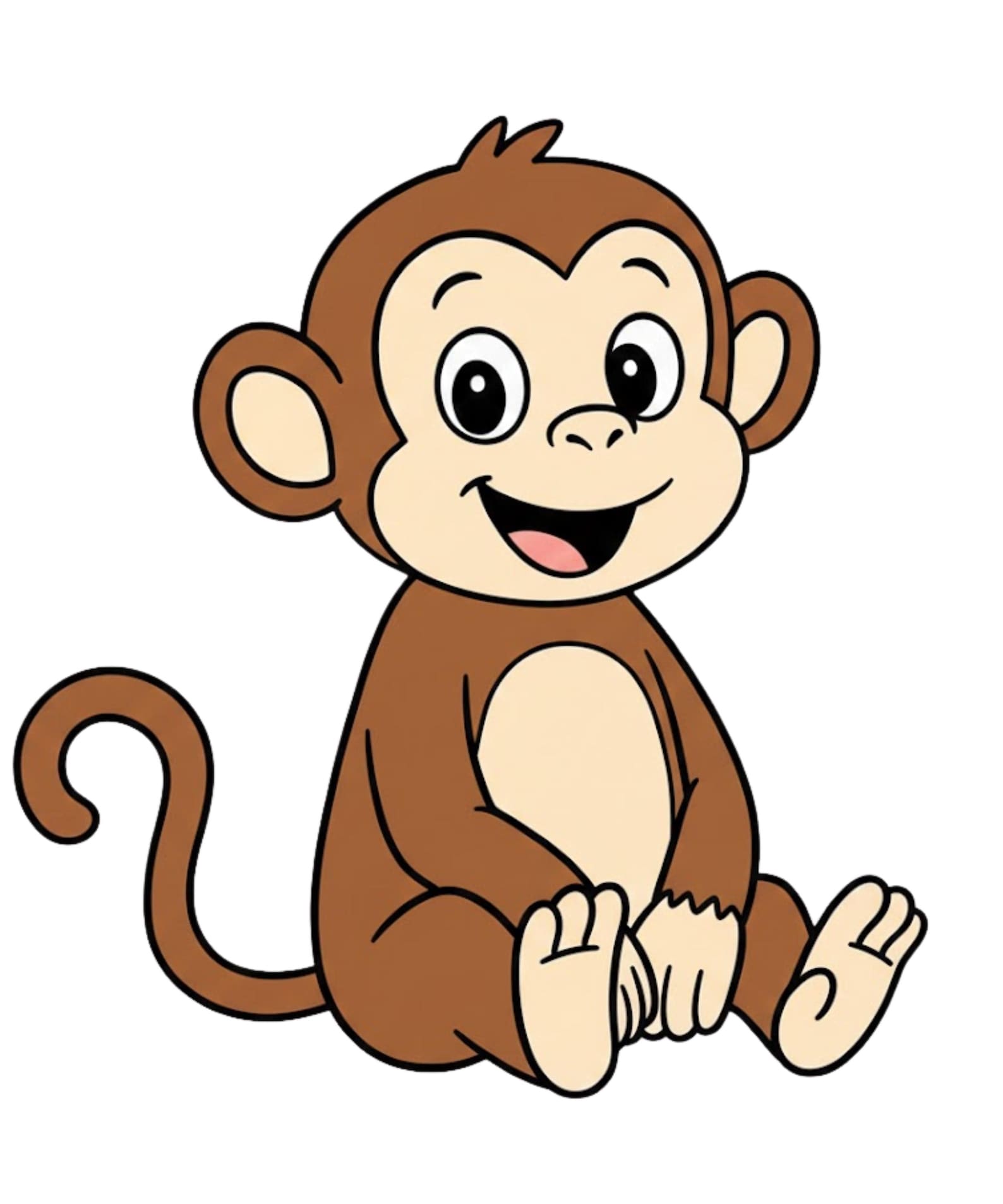 Monkey SVG PNG, Cute Monkey Clipart, Safari Animal Digital Art, Kids ...